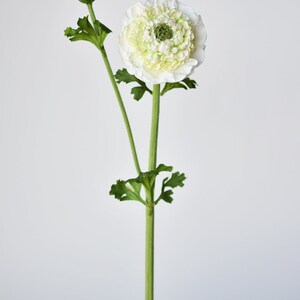 21" Faux Double Ruffled Ranunculus Stem White - Etsy