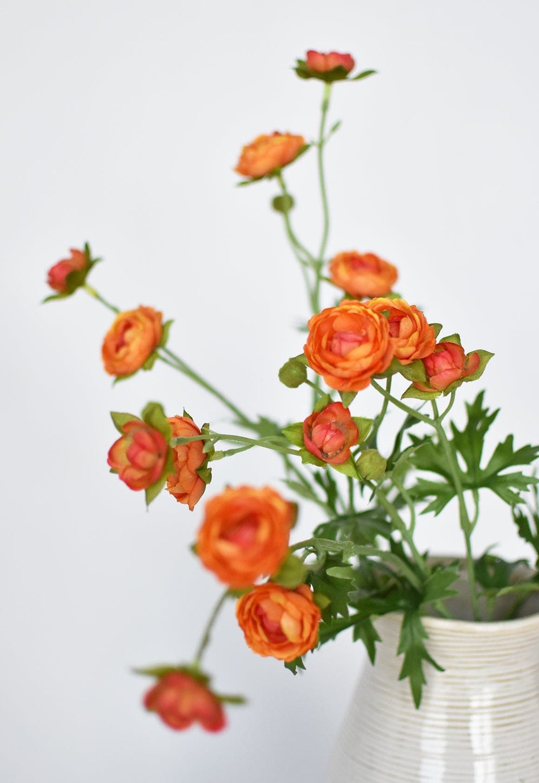 22" Faux Mini Orange Ranunculus Stem - Etsy