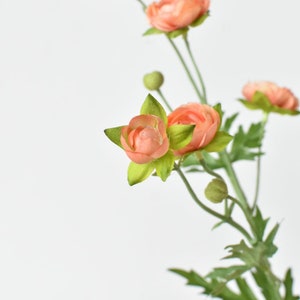 22" Faux Mini Peach Ranunculus Stem - Etsy