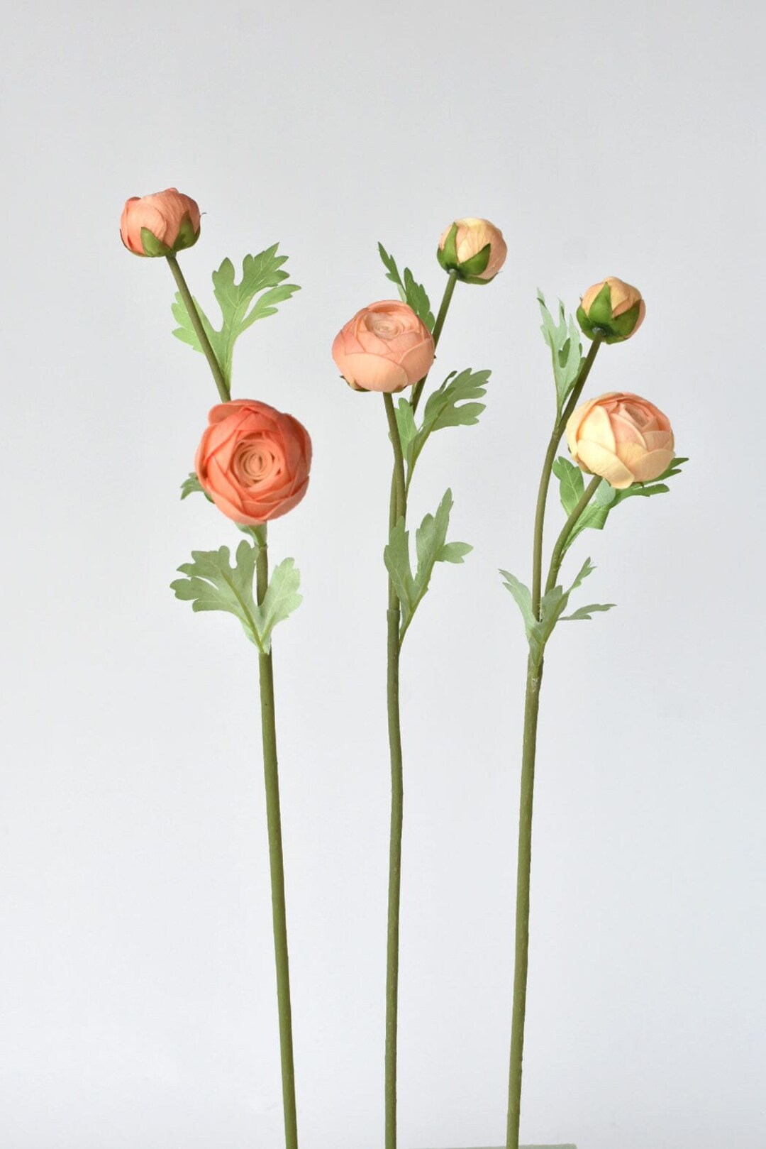 22 Faux Real Touch Shades of Orange Ranunculus Stem: Set of 3 Stems - Etsy