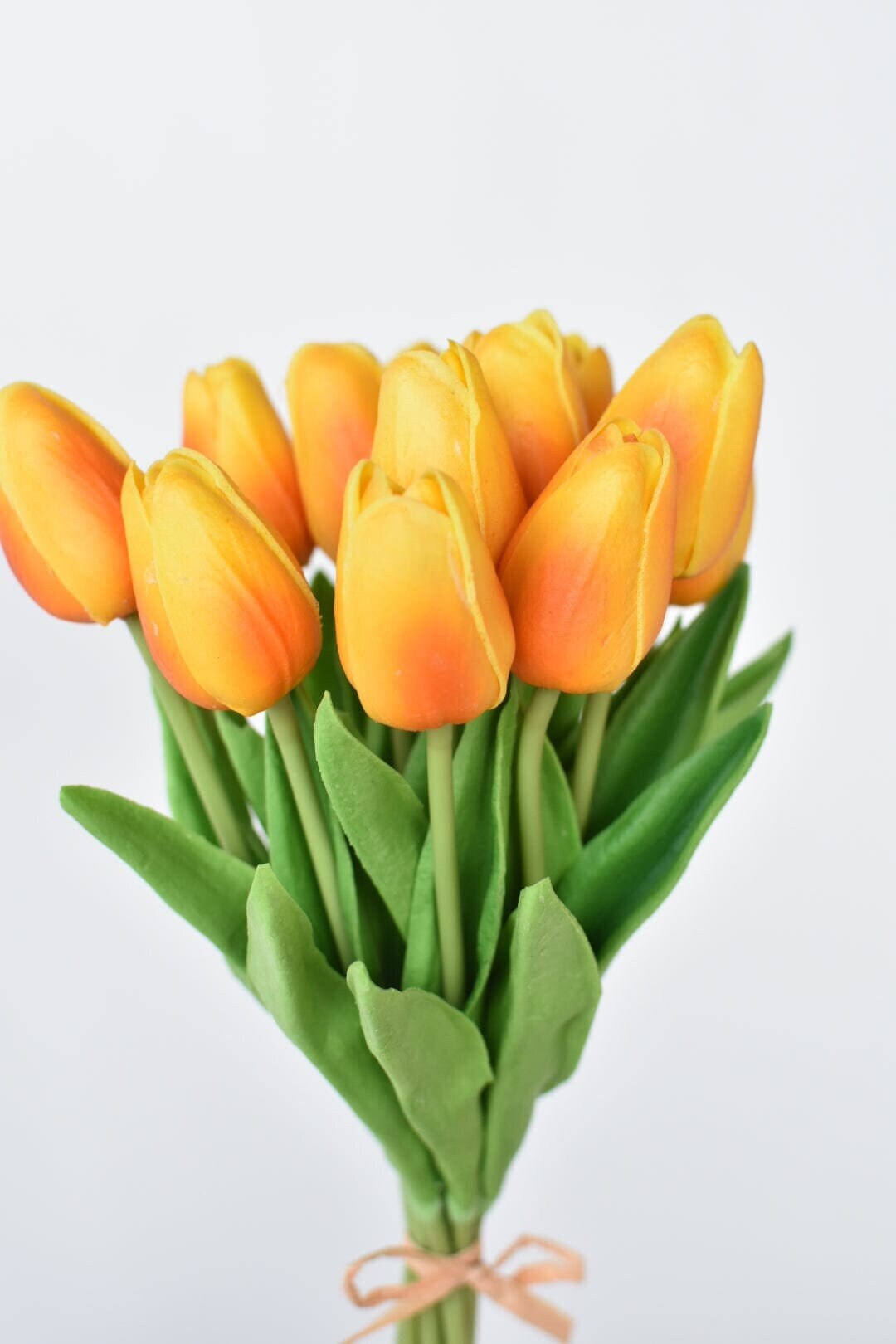 13.5" Faux Real Touch Orange/yellow Mini Tulip Bundle : 12 Stems - Etsy