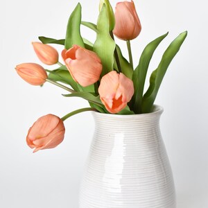 11.75" Faux Real Touch Orange Sorbet Tulip Stem Bundle - Etsy