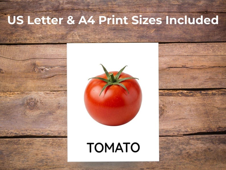 Montessori Vegetable Flashcards, Real Photo Learning Cards (PDF ...