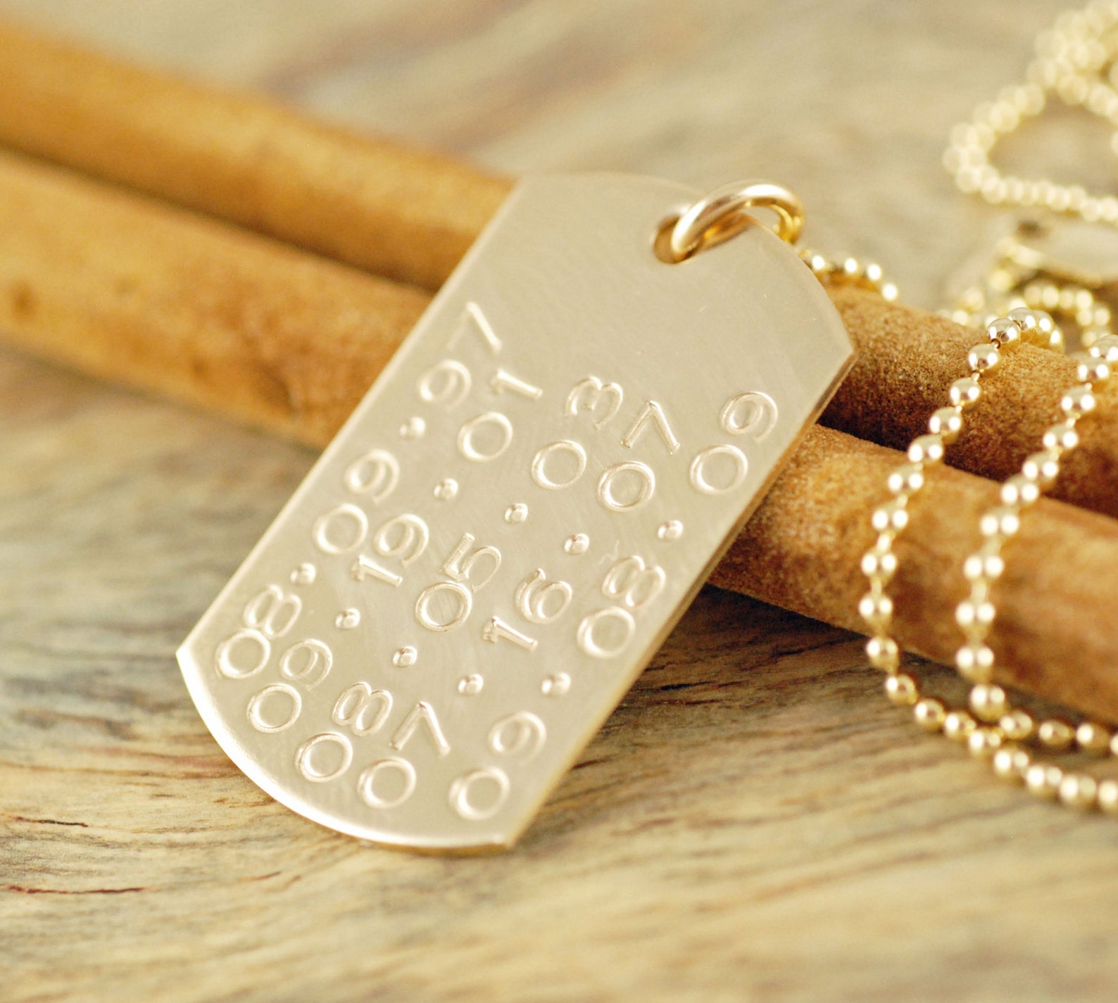 Personalized 14k Gold Filled Dog Tag Necklace Hand Stamped - Etsy
