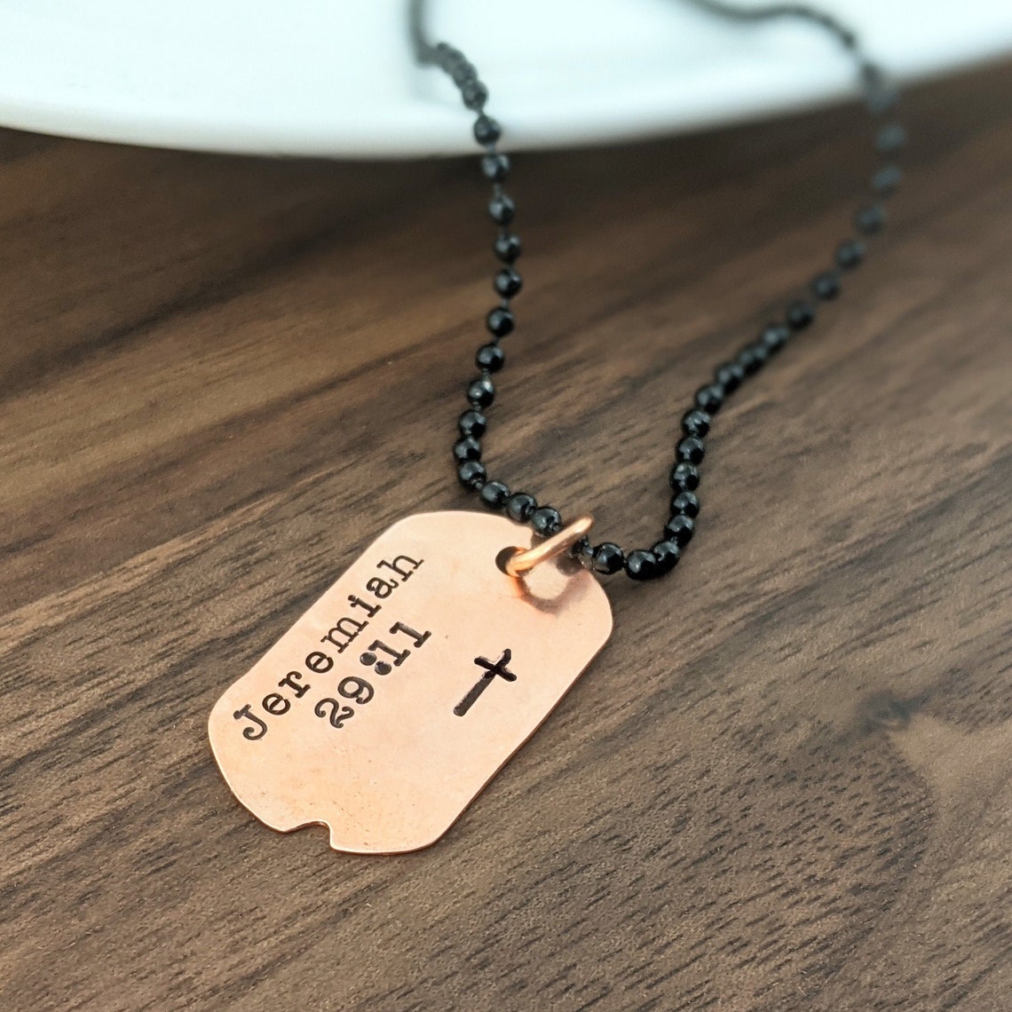 Personalized Mens Copper Dog Tag Necklace - Hand Stamped Personalized ...