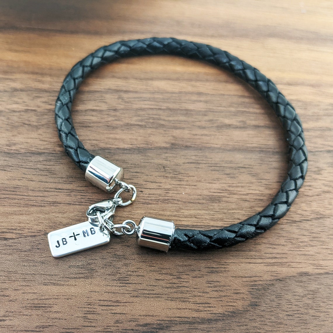 Custom Mens Leather Bracelet Mens Initial Bracelet Gift for - Etsy