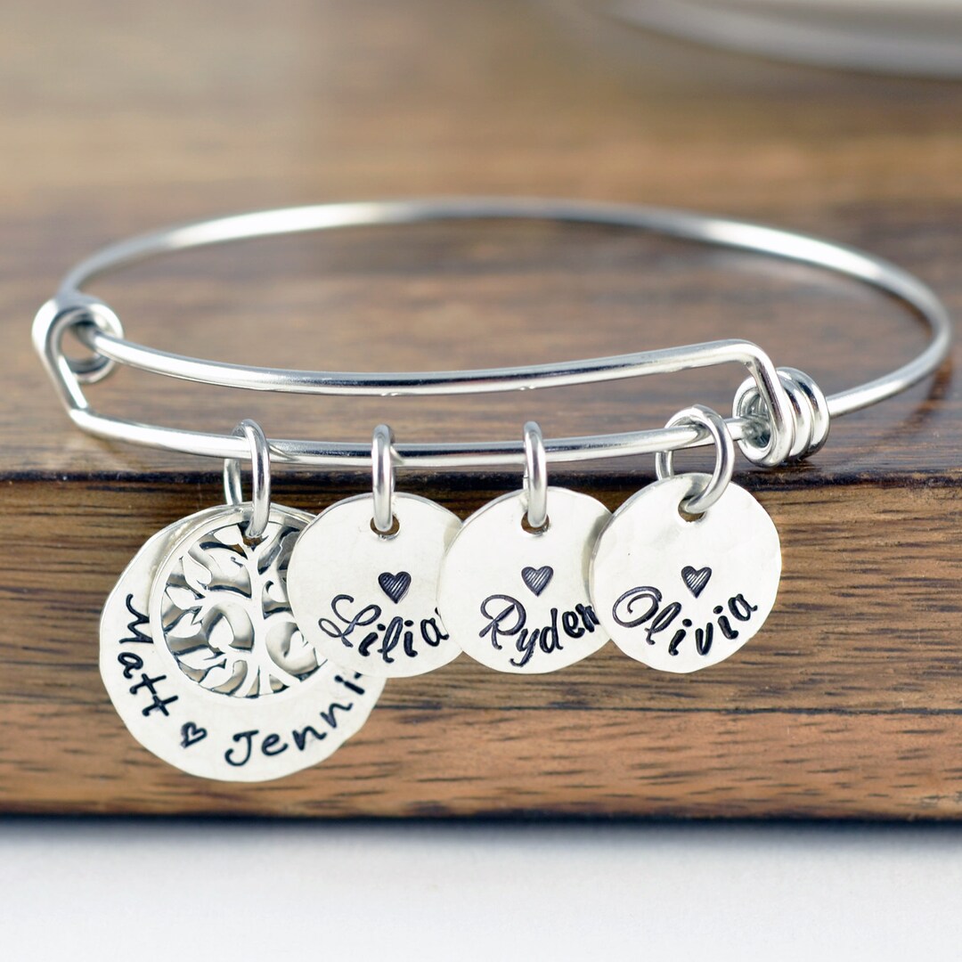 Silver Family Tree Bracelet, Family Bracelet, Grandma Gift, Grandma ...