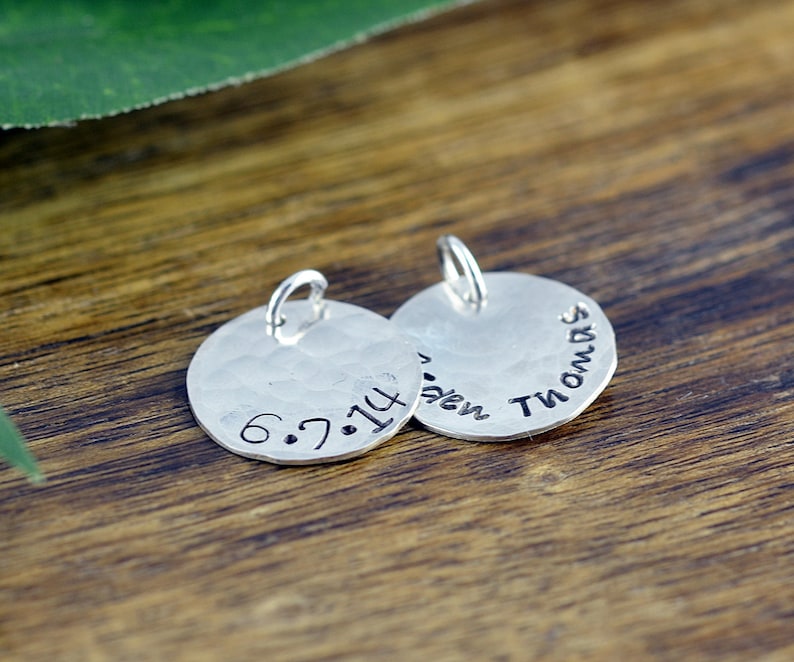 Add on Disc Sterling Silver Disc Engraved Disc Hand Stamped - Etsy