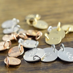 Add on Disc, Sterling Silver Disc, Engraved Disc, Hand Stamped Name ...