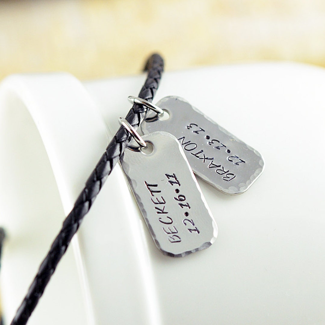 Personalized Mens Tag Necklace, Mens Jewelry, Hand Stamped Pendant ...