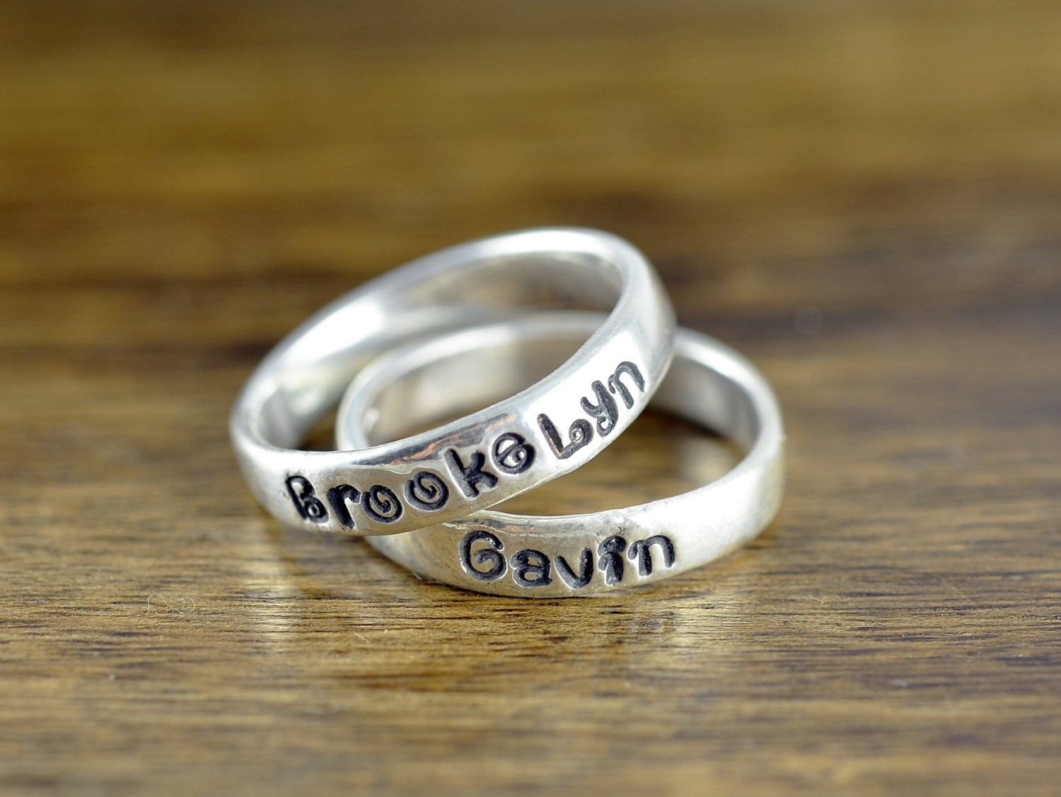 Personalized Stacking Rings Hand Stamped Ring Sterling - Etsy