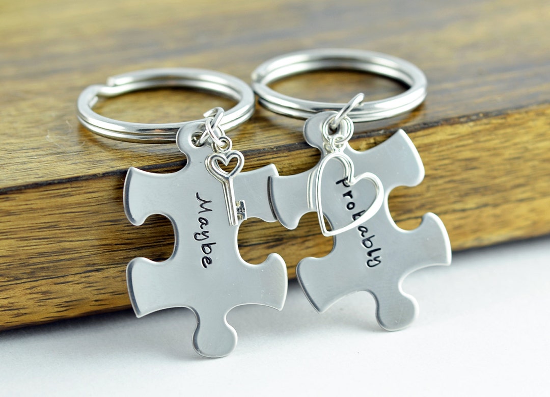 Personalized Keychain, Puzzle Keychain, Puzzle Piece Keychain, Hand ...