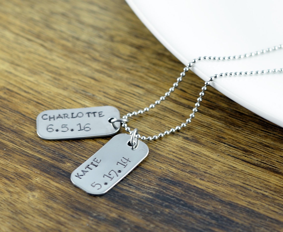Mens Dog Tags Personalized Mens Dog Tag Necklace Fathers Day - Etsy