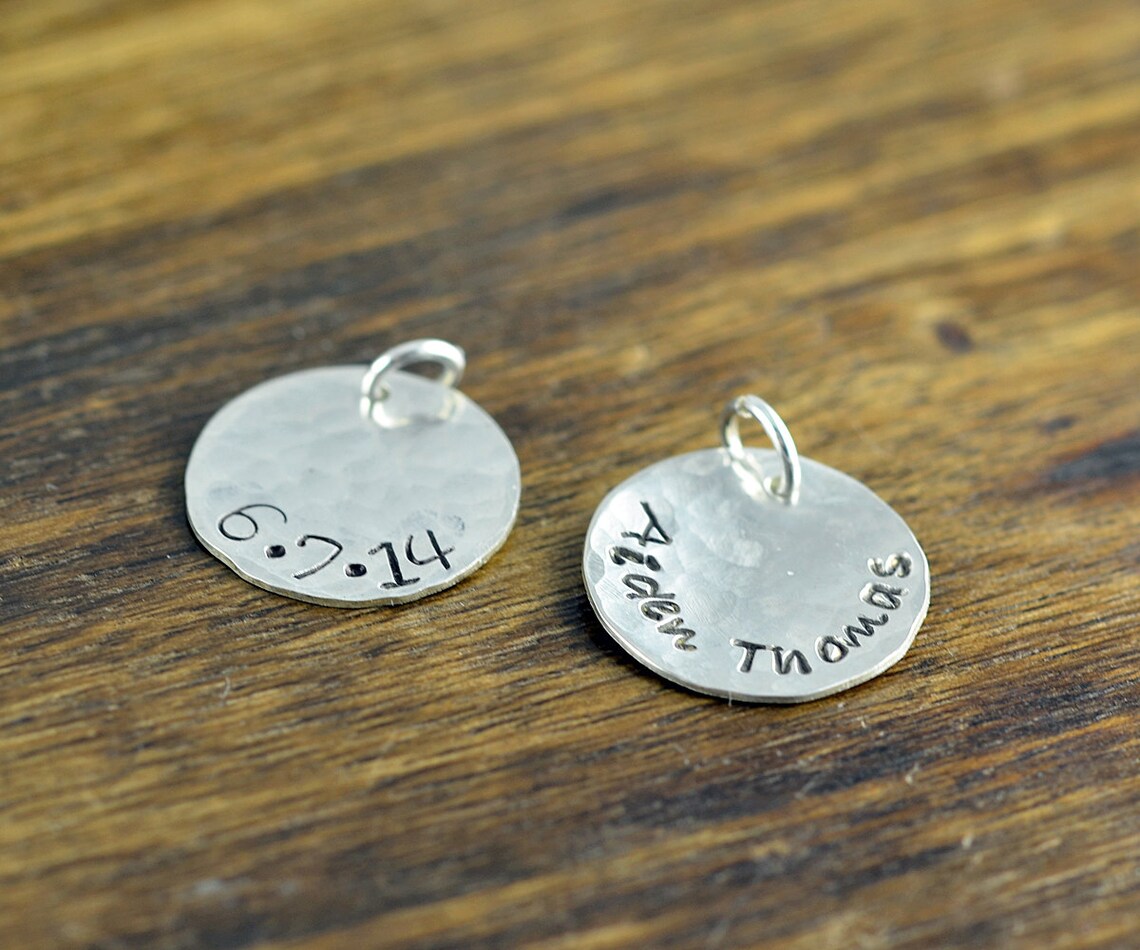 Add on Disc Sterling Silver Disc Engraved Disc Hand Stamped - Etsy