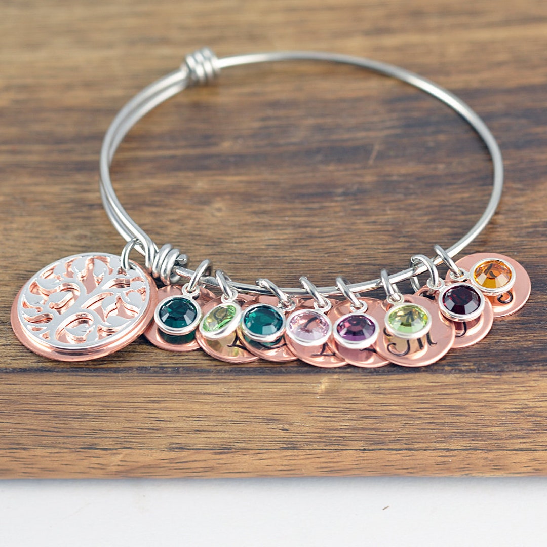 Family Tree Bracelet, Tree of Life, Grandma Gift, Grandma Bracelet ...