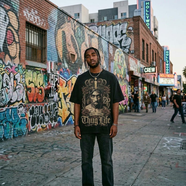 90s West Coast Rap Legend PNG, Thug Life Streetwear Design (digital ...