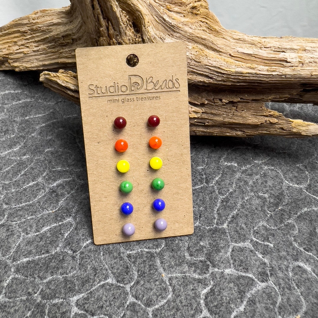 Flame Torched Glass Earrings - Handmade Lampwork Post Earrings ...