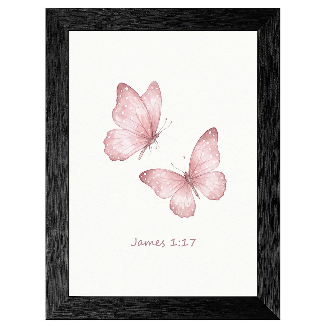 Pink Polka Dot Butterfly Watercolor Print, Coquette Nursery Decor ...
