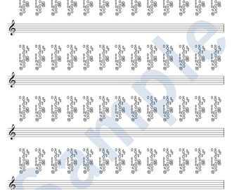Recorder Tablature / Fingering Paper: Download and Printable | Etsy