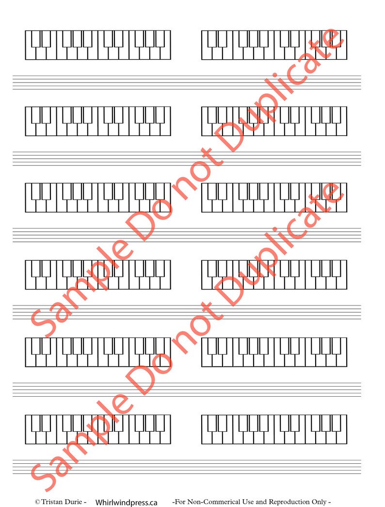 Two Octave Piano Teacher Keyboard Diagram Paper: Download and Printable ...