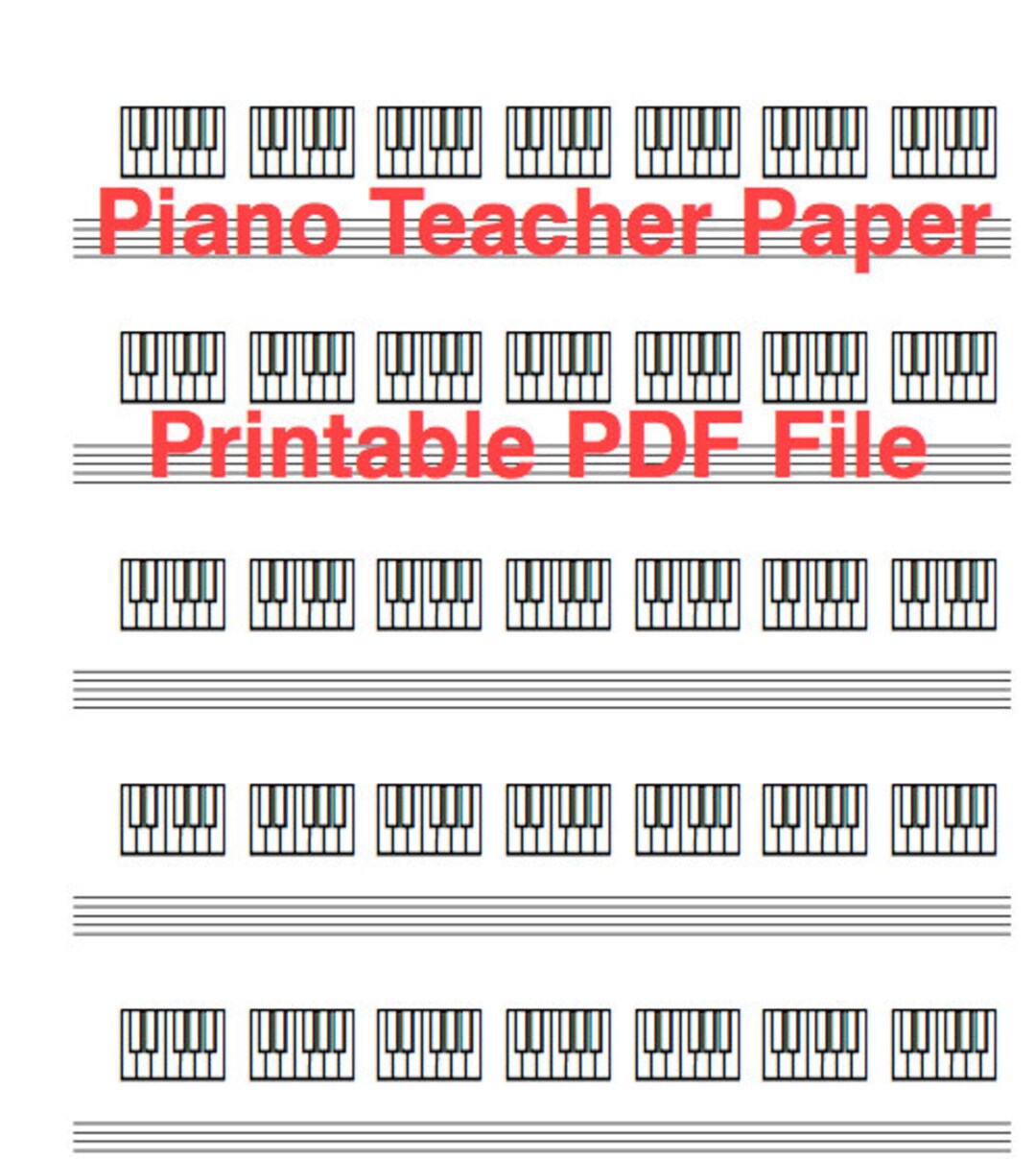 Piano Teacher Keyboard Diagram Paper: Download and Printable PDF ...