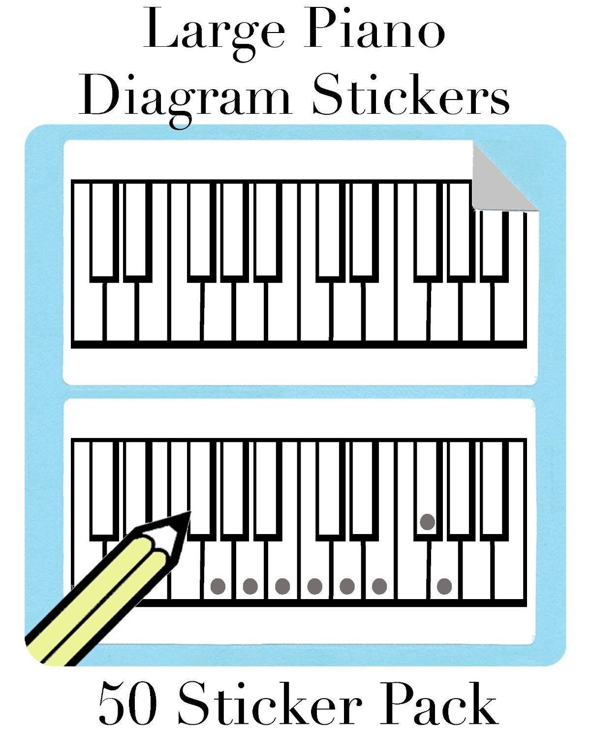 Large Piano/keyboard Diagram Stickers 50 Sticker per Pack Free Shipping ...