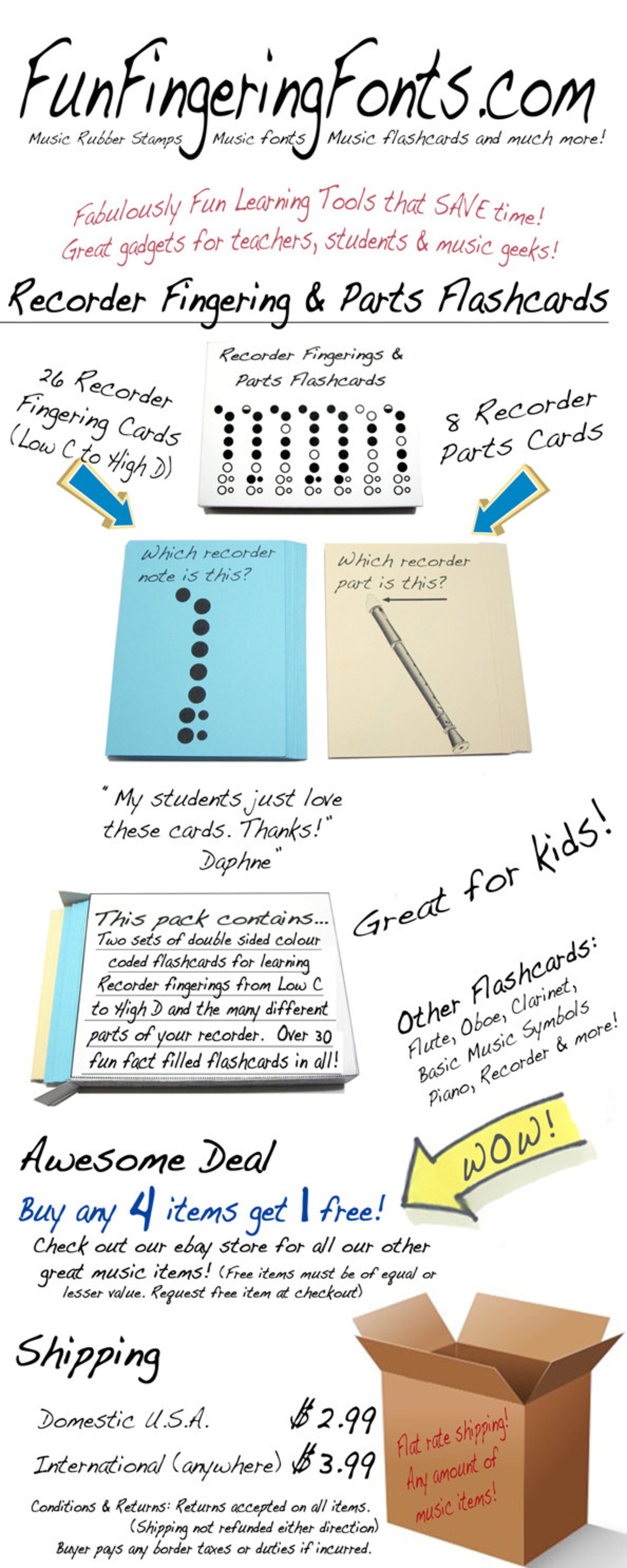 Recorder Fingering and Parts Flashcards - Brand New Item. - Etsy