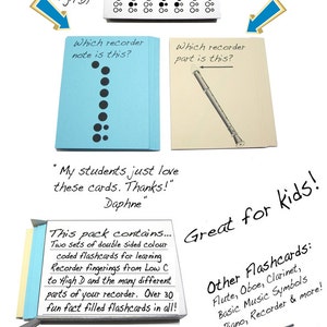 Recorder Fingering and Parts Flashcards - Brand New Item. - Etsy