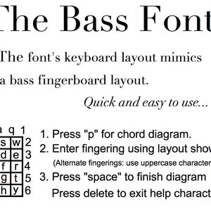 Bass Chord Font Notate Chord Diagrams on a PC or Mac. free Shipping ...