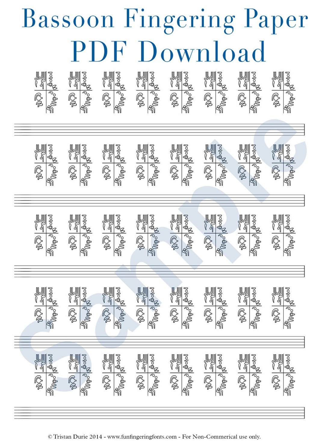 Bassoon Fingering Paper: Download and Printable PDF Great for ...