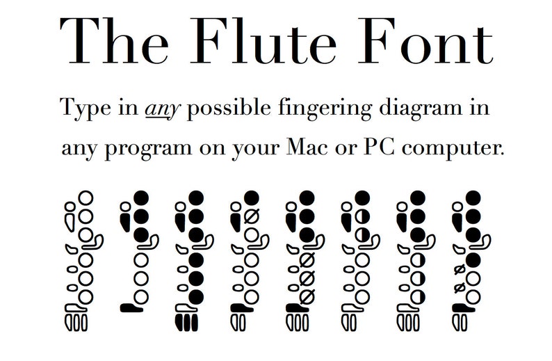 Flute Fingering Font Notate Flute Fingerings on a PC or Mac. free ...