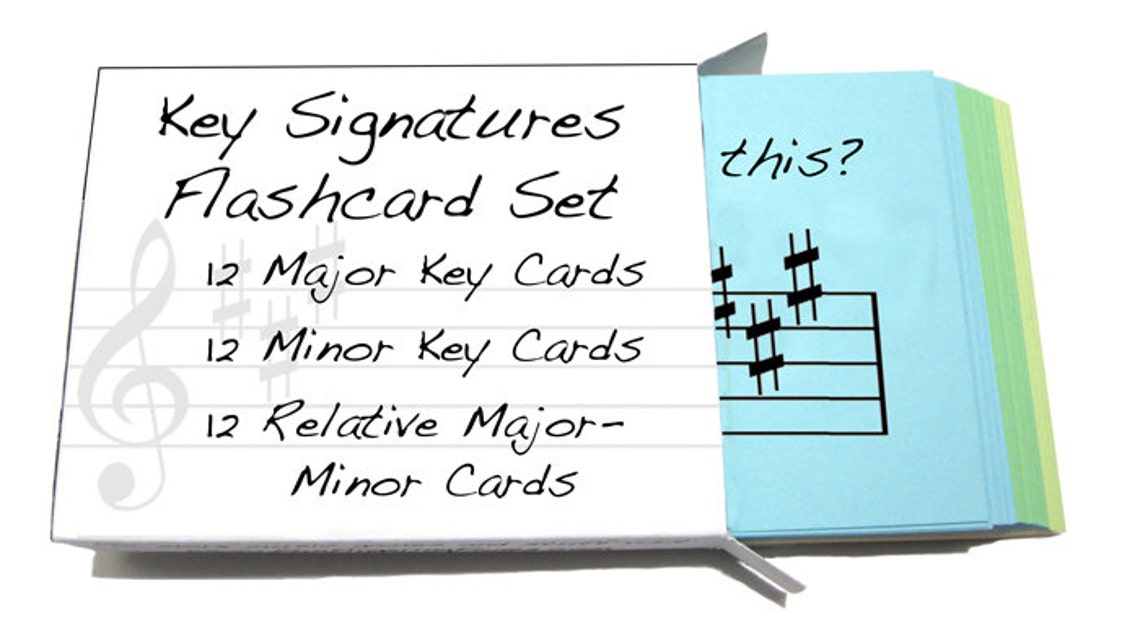 Key Signature Flashcards 3 Sets of Colour Coded Cards. | Etsy