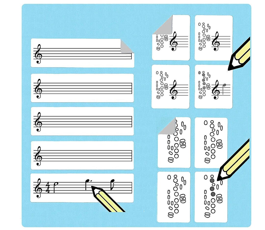 Saxophone Fingering Stickers Multipack (420 Handy Stickers) Great for ...