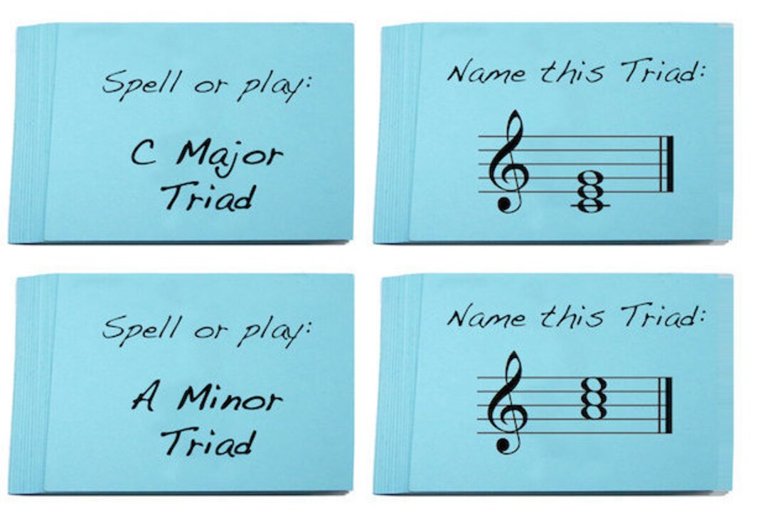 Triad Chord Names Flashcards - Great Learning All Your Triads. - Etsy