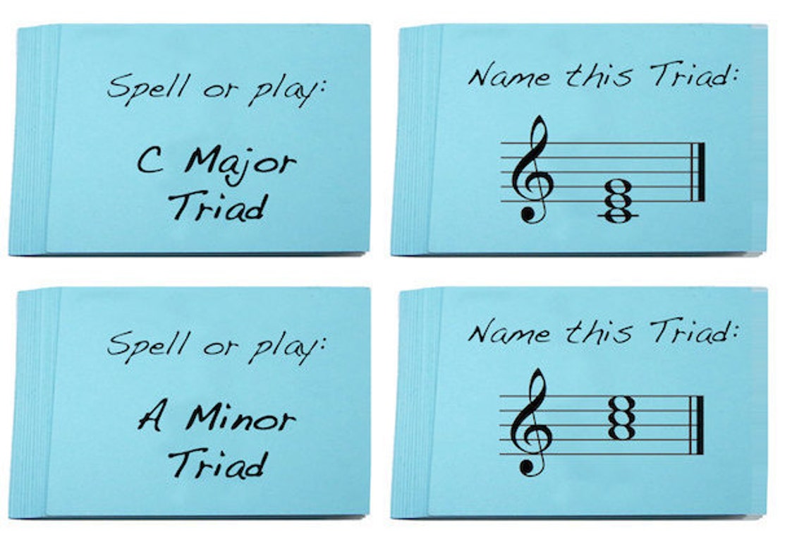 Triad Chord Names Flashcards Great Learning All Your Triads. - Etsy