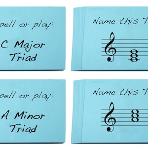 Triad Chord Names Flashcards - Great Learning All Your Triads. - Etsy
