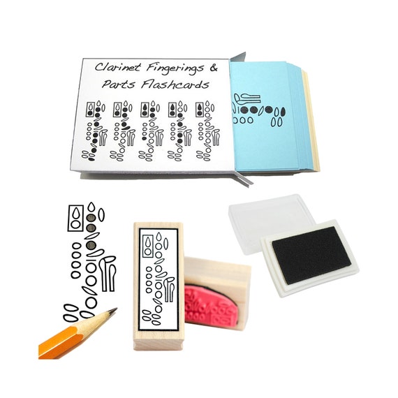Clarinet Student Gift Pack flashcards Fingering Rubber Stamp | Etsy
