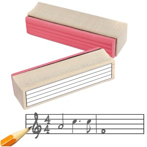 Music Staff Rubber Stamp Gift Pack. (3 Useful Rubber Stamps and Black ...