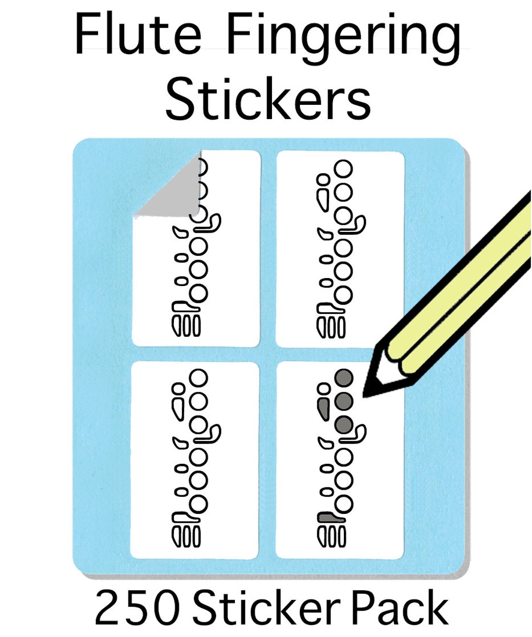 Flute Fingering Stickers (250 Pack) Free Shipping! - Etsy