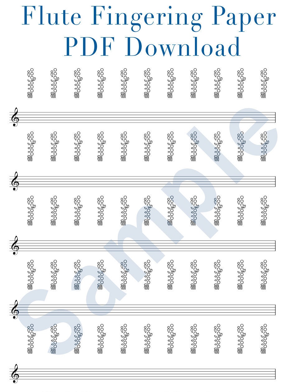 Flute Fingering Paper: Download and Printable PDF - Great for Flautists ...