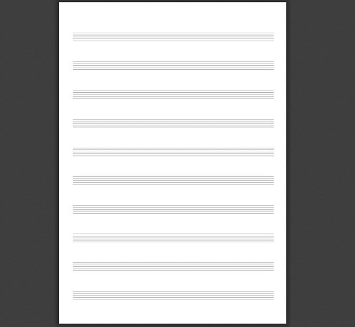 A4 Music Staff Paper Portrait: Download and Printable PDF Great for ...