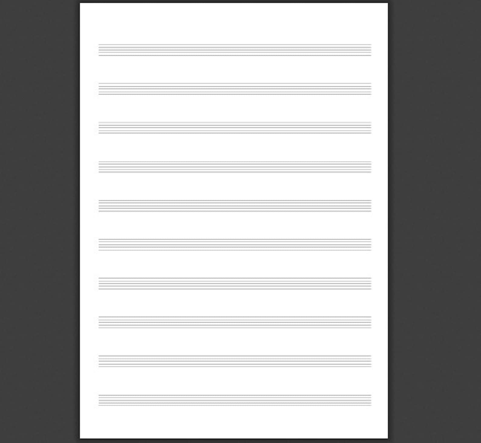 A4 Music Staff Paper Portrait: Download and Printable PDF Great for ...