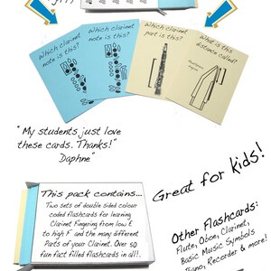 Clarinet Fingering and Parts Flashcards - Brand New Item. - Etsy