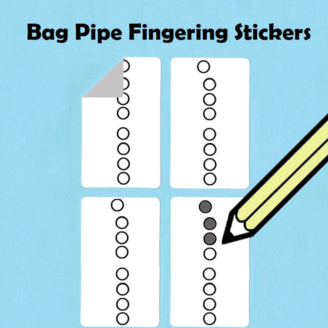 Bagpipe Fingering Stickers (250 Pack) Free Shipping! - Etsy