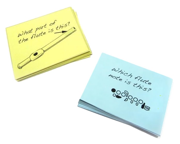 Flute Student Gift Pack flashcards Fingering Rubber Stamp & | Etsy