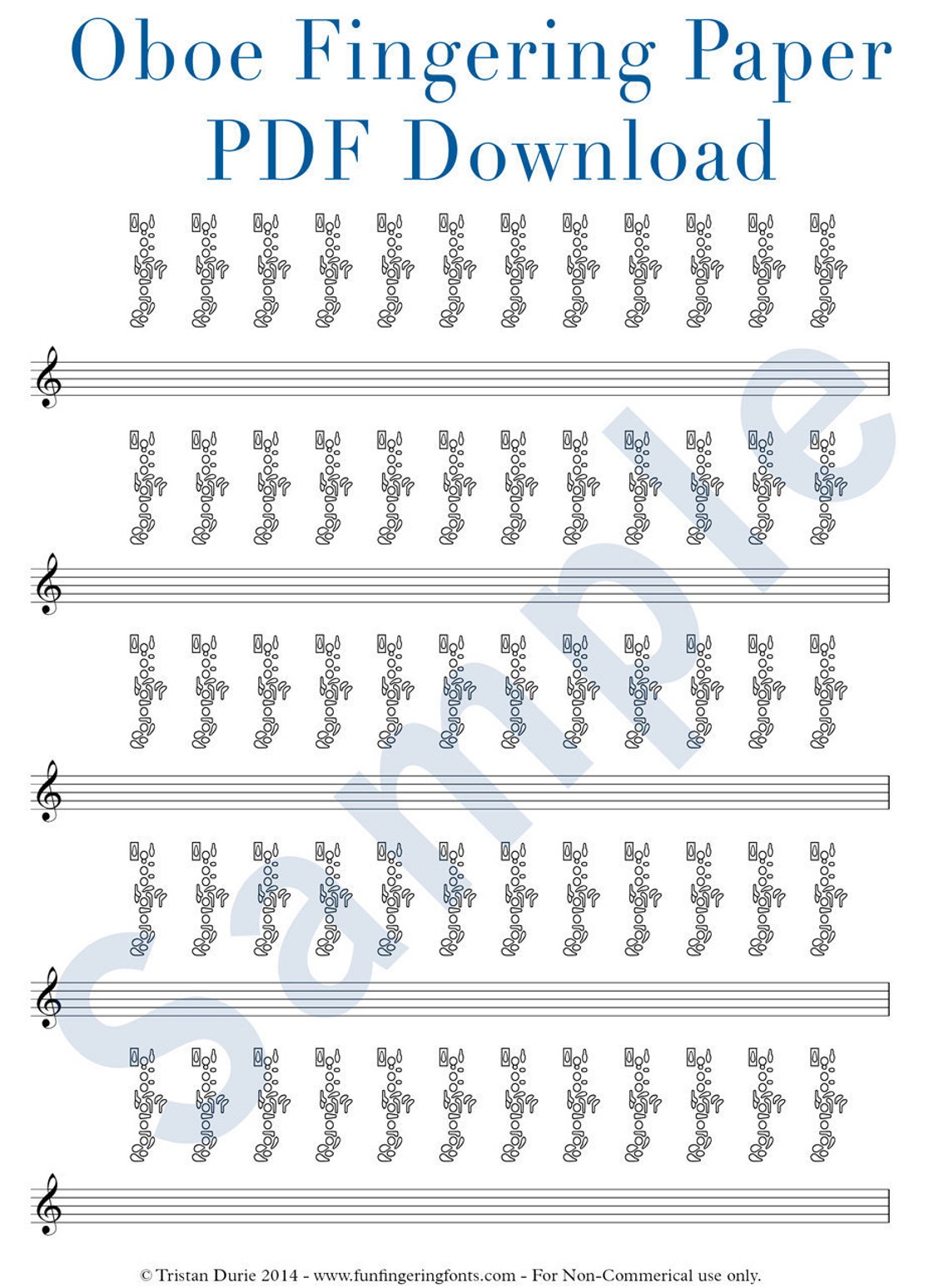 Oboe Fingering Paper: Download and Printable PDF Great for Oboists and ...