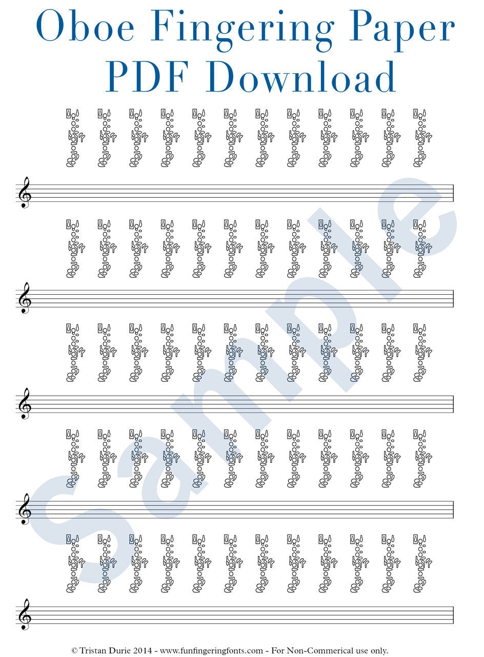 Oboe Fingering Paper: Download and Printable PDF Great for Oboists and ...