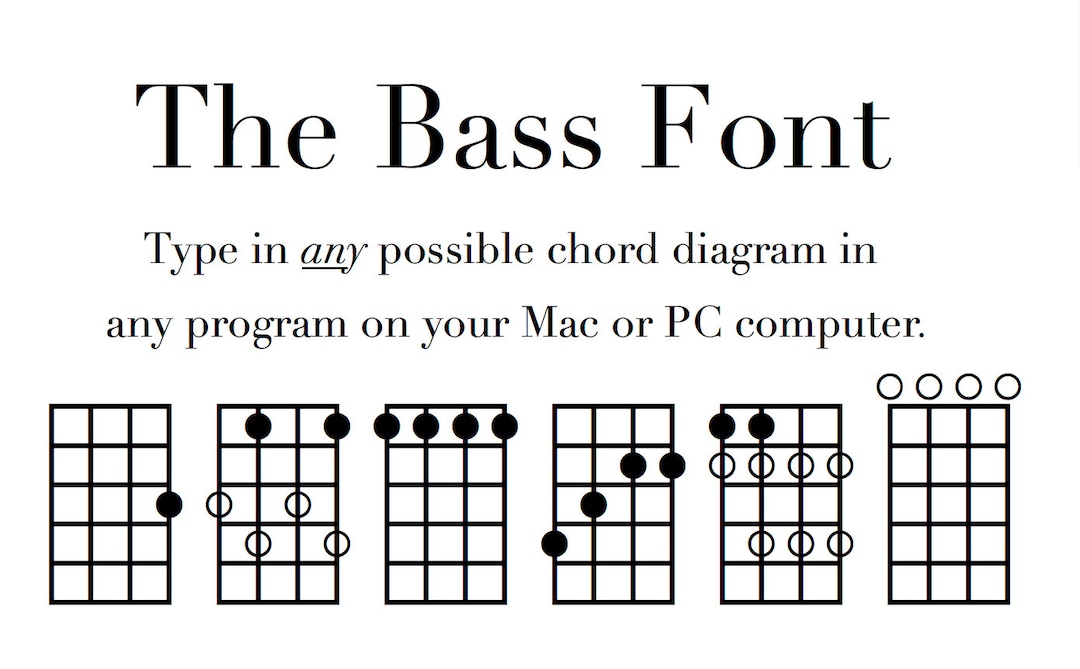 Bass Chord Font - Notate Chord Diagrams on a PC or Mac. (free Shipping ...