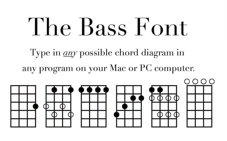 Bass Chord Font Notate Chord Diagrams on a PC or Mac. free Shipping ...