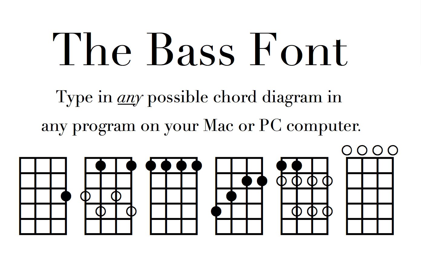 Bass Chord Font Notate Chord Diagrams on a PC or Mac. free Shipping ...